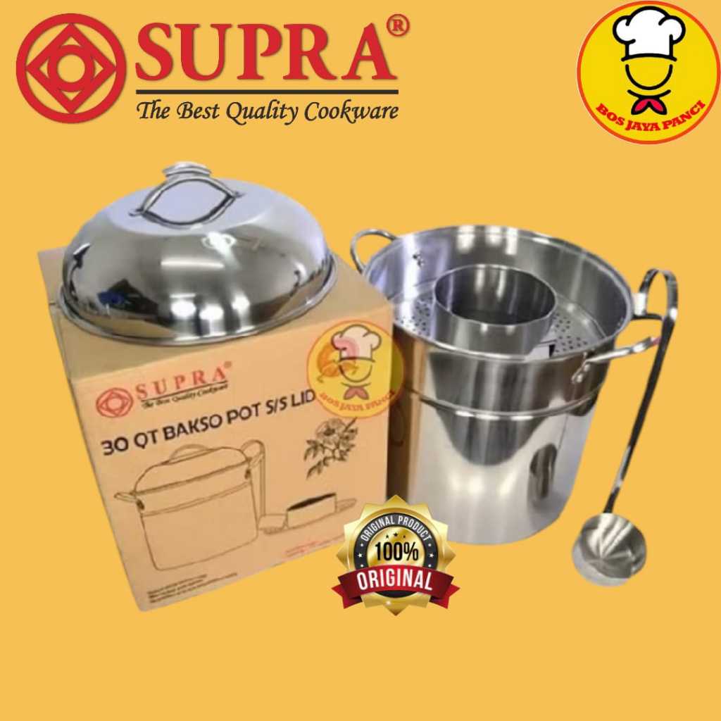 Jual Panci Bakso Besar Stainless 30QT Stock Pot SUPRA Original, Dandang ...