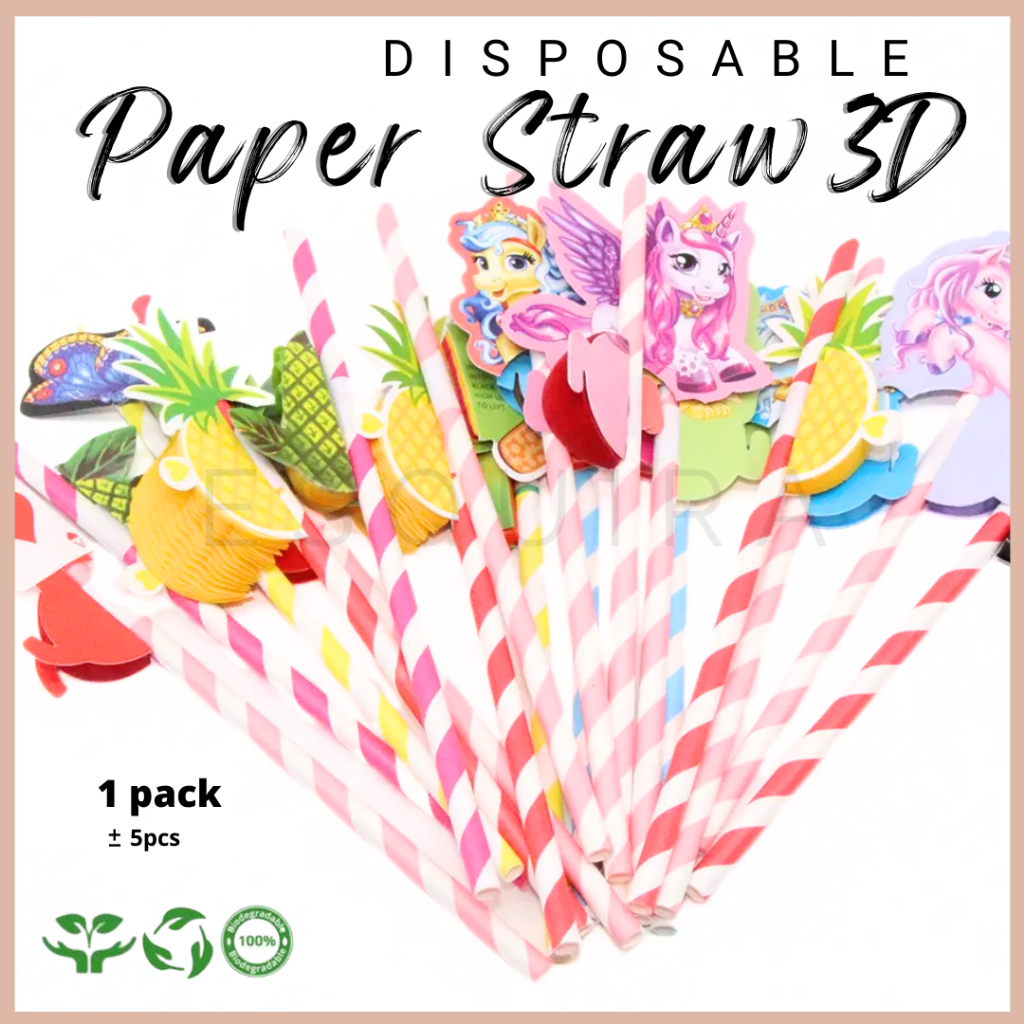 Jual Paper Straw / Sedotan Kertas 3D Karakter Kartun | Shopee Indonesia