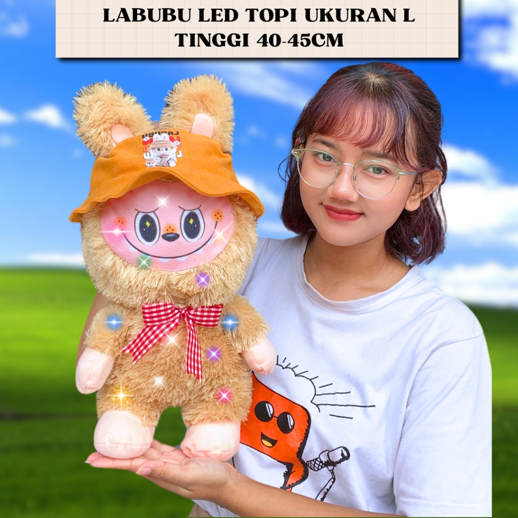 Jual [LED & NON LED] LABUBU TOPI UKURAN L TINGGI 40-45CM HARGA SATUAN ...