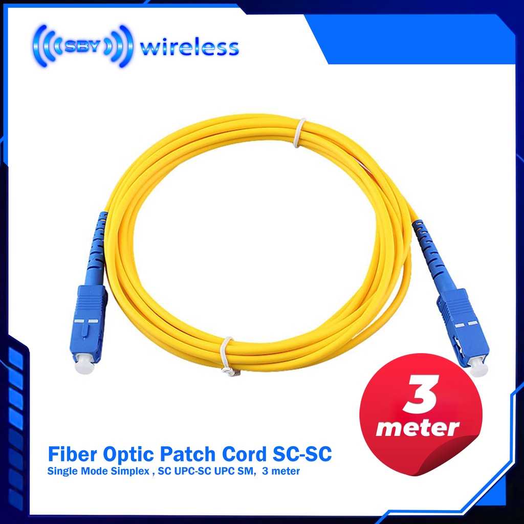 Jual Fiber Optic Patch Cord SC-SC Single Mode Simplex , SC/UPC-SC /UPC ...