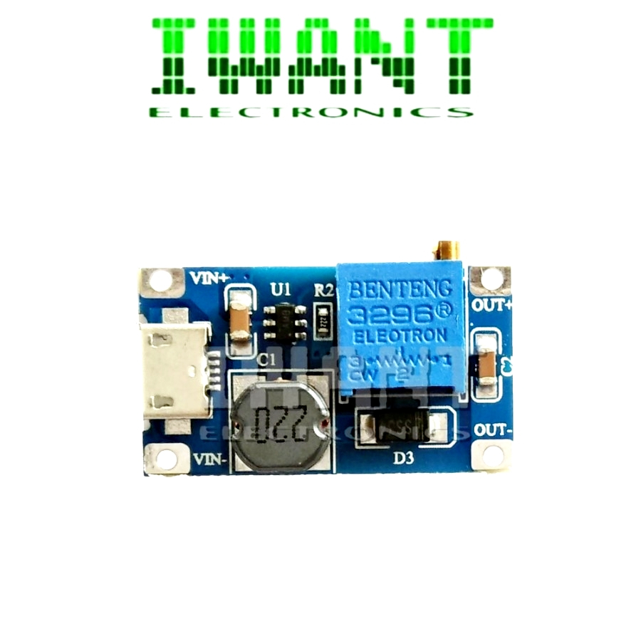 Jual MT3608 STEP UP DC-DC MODULE MT 3608 2A DC-DC ADJUSTABLE STEP UP BOOST VOLTAGE REGULATOR ...