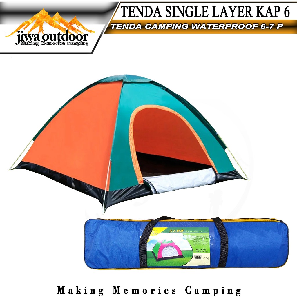 Jual tenda dome single layer kapasitas 6-7 orang tenda waterproof ...