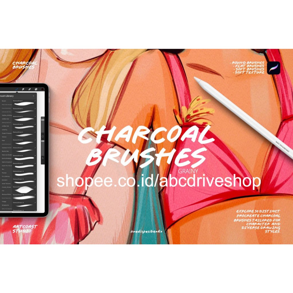 Jual Procreate Brush - Charcoal Brushes | Shopee Indonesia