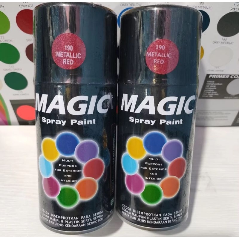 Jual Magic Spray Paint Pilox Pilok Magic Metalic Red Merah Metalik 190 ...