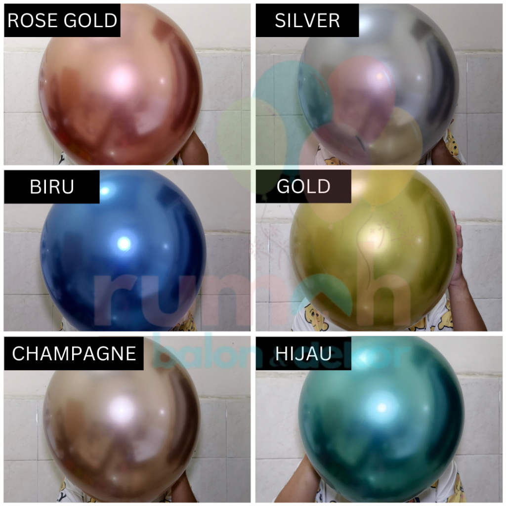 Jual BALON LATEX CHROME 18 INCH / BALON CHROME JUMBO / BALON CHROME ...