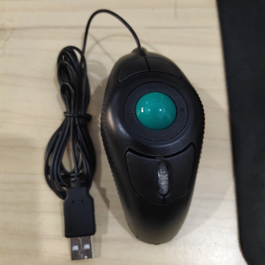 Jual New Wired Finger Handheld USB Trackball Mouse Scroll PC Laptop ...