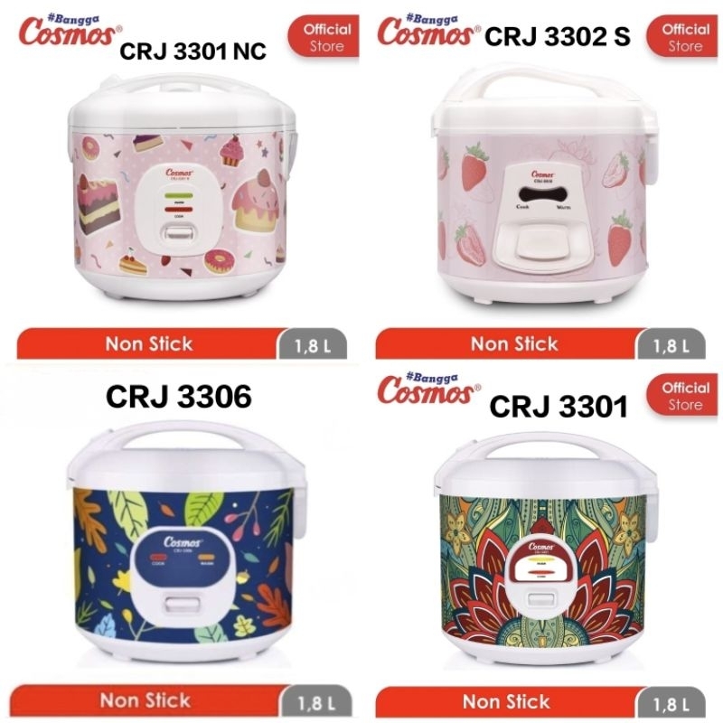 Jual Magic Com Cosmos 3IN1 Kapasitas 1.8 Liter CRJ 3301, CRJ 3301 NC ...