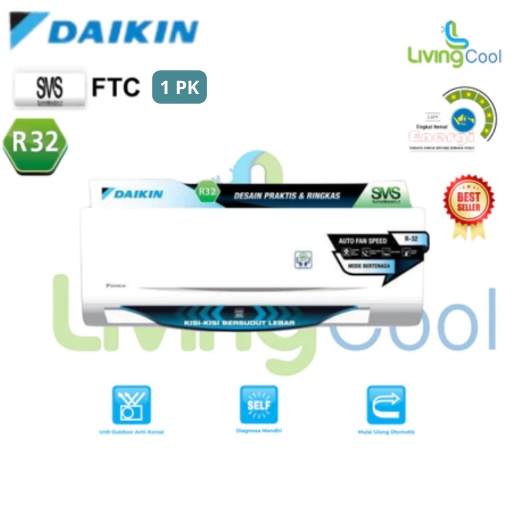 Jual AC DAIKIN STC25 1PK SUPER MINI SPLIT NON INVERTER | Shopee Indonesia