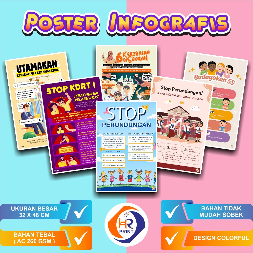 Jual Poster Infografis, Poster Stop Bullying, Poster Stop Kekerasan ...