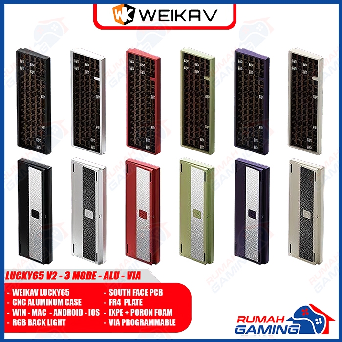 Jual WEIKAV LUCKY65 V2 - 65% - Aluminum - FR4 Gasket - South Face RGB ...