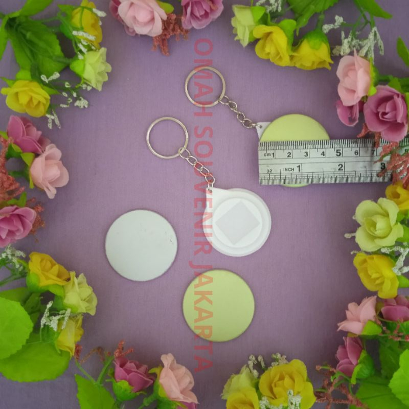 Jual BAHAN PLASTIK GANTUNGAN KUNCI PUTIH 1 SISI 44 / 4.4 CM + RING ...
