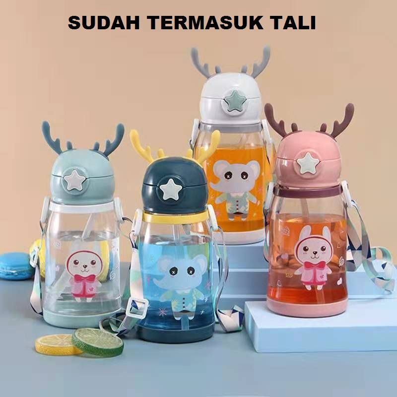 Jual Botol Minum Sedotan Anak TK SD Tanduk Rusa Unicorn Botol Minum ...