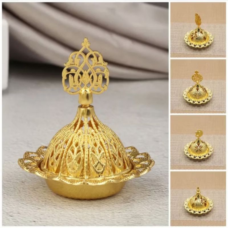 Jual Mini Mabkhara Tempat Bukhur Emas/ Tempat Dupa Kerucut Free Dupa ...