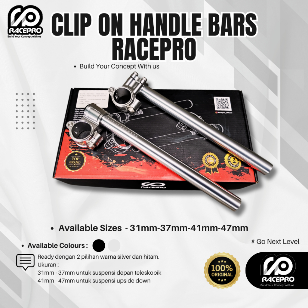 Jual CLIP ON HANLDE BARS RACEPRO STANG CLIP ON RACEPRO 31-37-41-47 ...