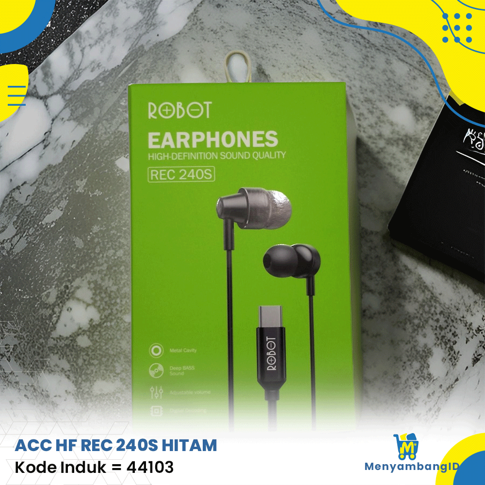 Jual 44103 | EARPHONE HF REC 240S HITAM | Shopee Indonesia