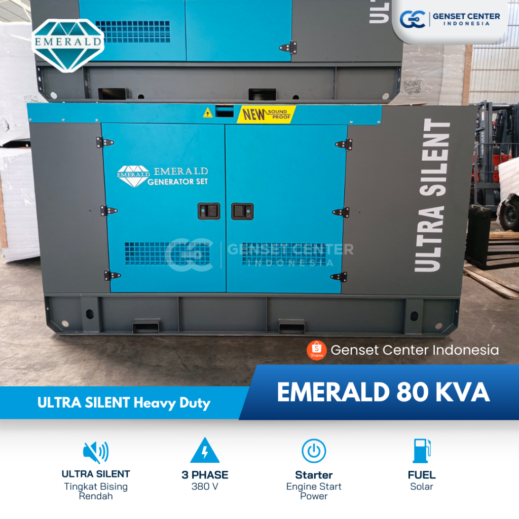 Jual Genset Emerald 80KVA - Genset Silent - Genset Industries - Heavy Duty | Shopee Indonesia