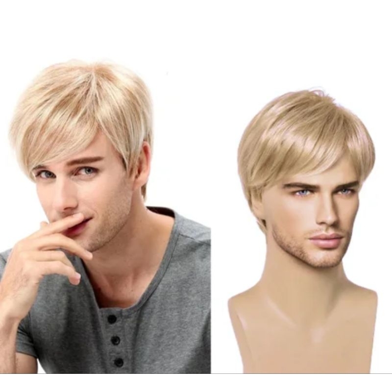 Jual Griya Rema Wig Pria Korean Style Wig Blonde Wig Pria Pendek Wig ...