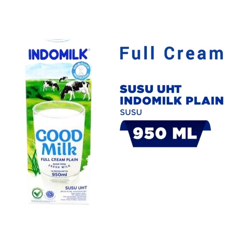 Jual Susu UHT Indomilk Full Cream Plain 950ml | Shopee Indonesia