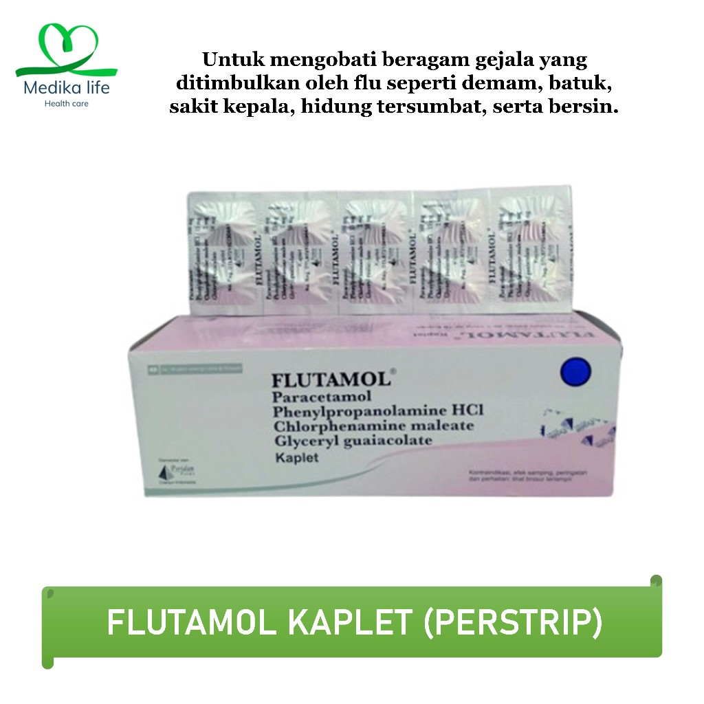 Jual FLUTAMOL STRIP Obat Demam Batuk Pilek Flu 10 Tablet | Shopee Indonesia