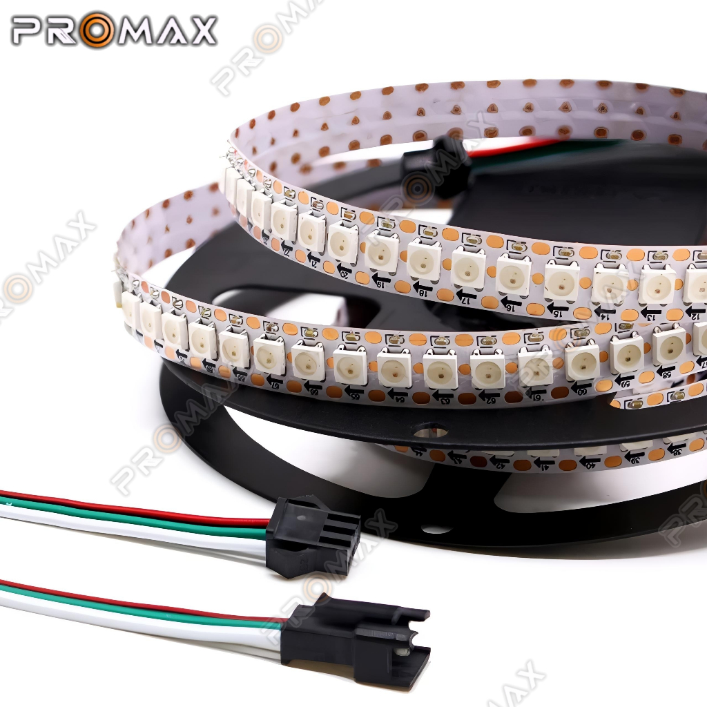 Jual LED WS2812B RGB 5 VOLT 12MM SMD 5050 144 LED PCB PUTIH | Shopee ...