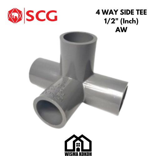Jual SCG 4 WAY SIDE TEE / TEE ELBOW / TEE 4 CABANG PVC 1/2" AW | Shopee ...