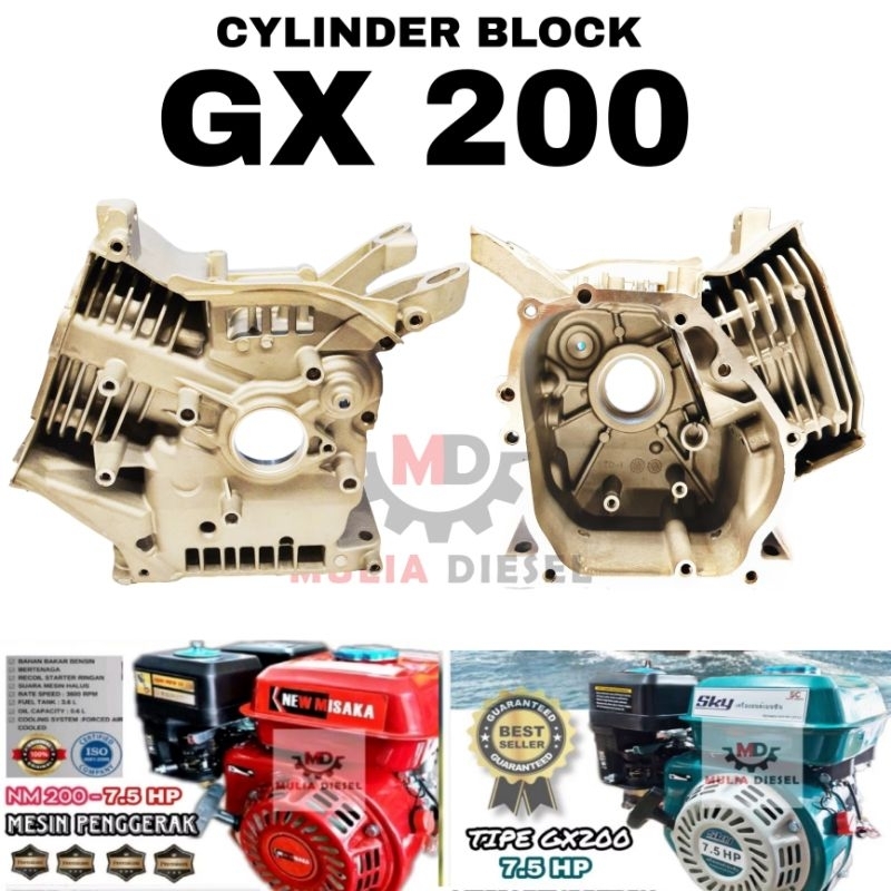 Jual Cylinder Block Body Crankcase Mesin Penggerak Generator GX 200 ...