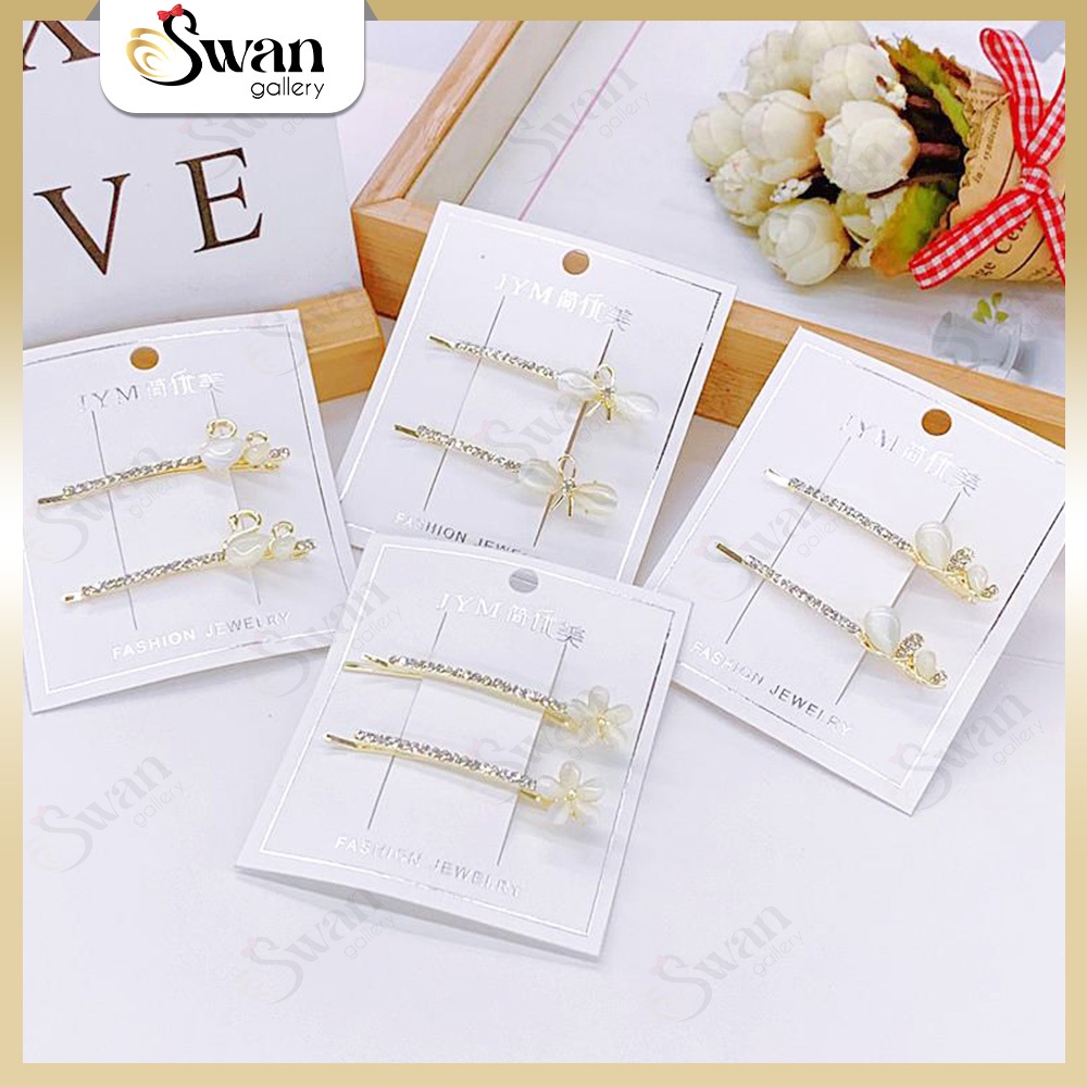 Jual Jepit Rambut Hairclip 2 Pcs One Set Korean Style Hair Pins Gold ...