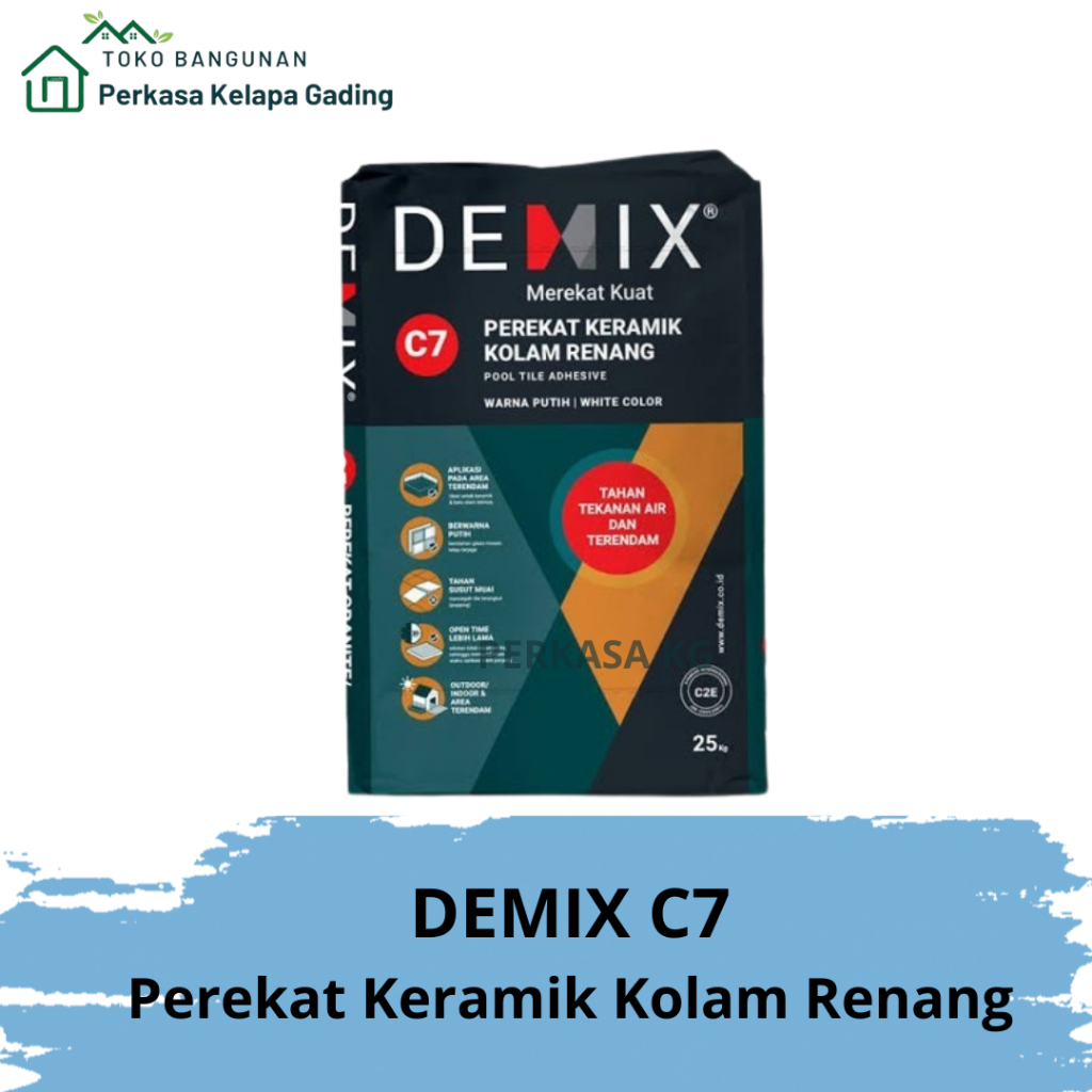 Jual DEMIX C7 Perekat Keramik Kolam Renang 25KG | Shopee Indonesia
