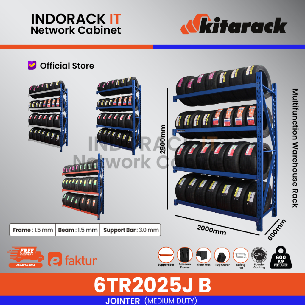 Jual Kitarack Rak Gudang Besi Tire Rack Ban Motor Mobil 6TR2025B ...