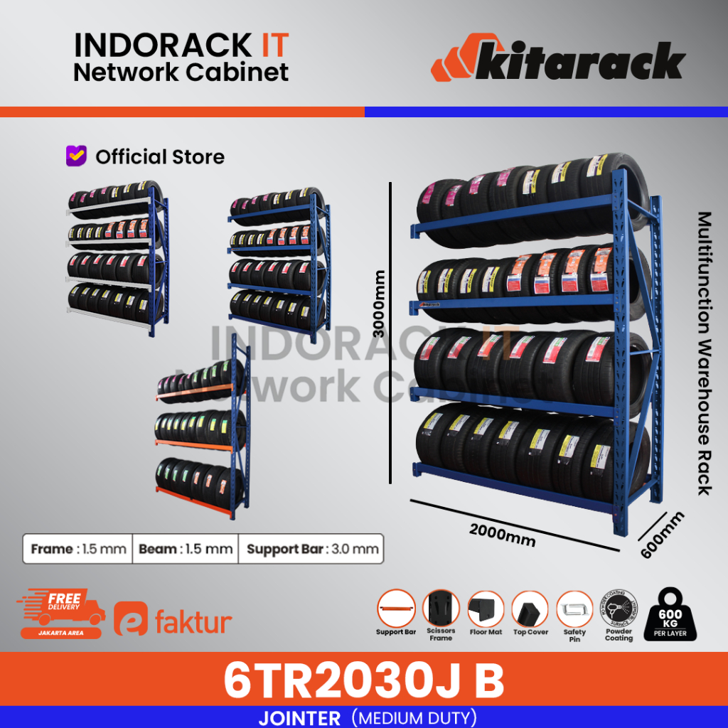 Jual Kitarack Rak Gudang Besi Tire Rack Ban Motor Mobil 6TR2030B ...