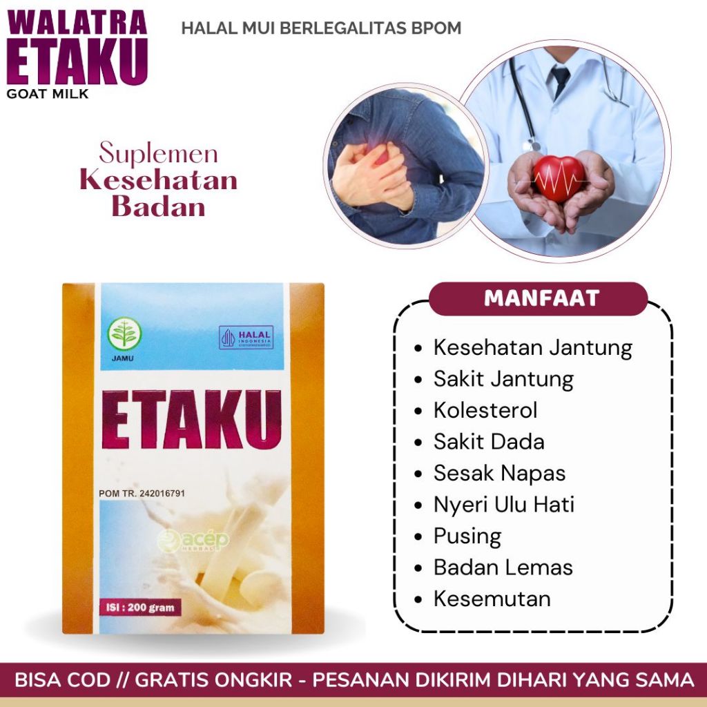 Jual Etaku Susu Kesehatan Jantung Kolesterol Sakit Dada Sesak Napas ...
