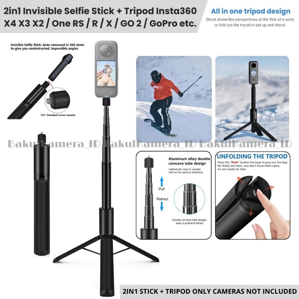 Jual Tripod Tongsis Ultra Long Invisible Bullet Time Selfie Stick ...