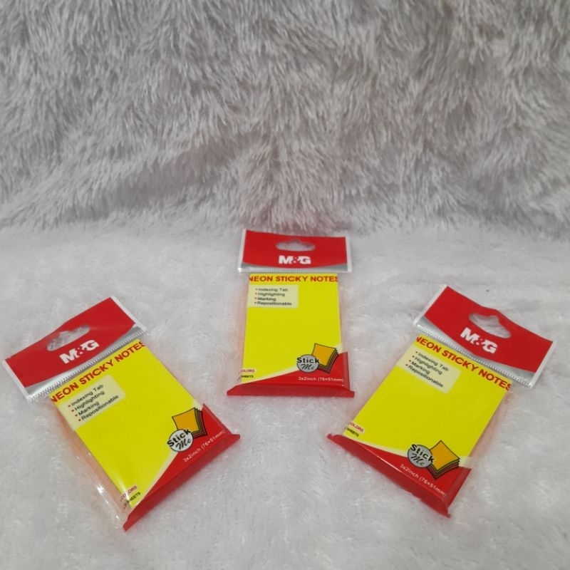 Jual NEON STICKY NOTE M&G BERWARNA SEBAGAI PENANDA HALAMAN/KERTAS MEMO ...