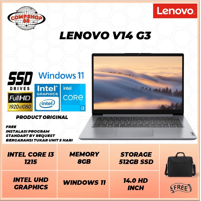 Jual Laptop Murah Lenovo V14 G3 I3 1215 Memory 8gb / 512gb Ssd Windows 11 14.0Full Hd | Shopee ...