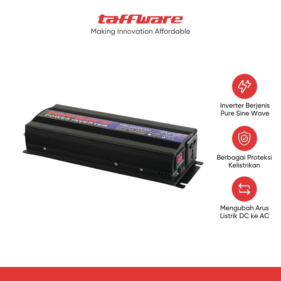 Jual Taffware Power Inverter Mobil Pure Sine Wave DC 24V- NBQ2000W | Shopee Indonesia