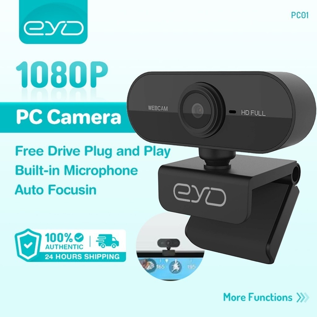 Jual EYD Webcam Laptop USB Camera PC Full HD 1080P with 360 Degree ...