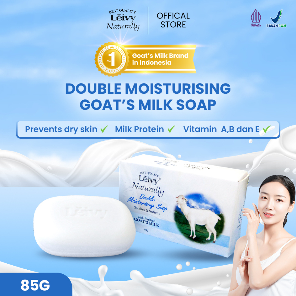 Jual Leivy Bar Soap Sabun Batang Sabun Mandi Double Moisturising Goats ...