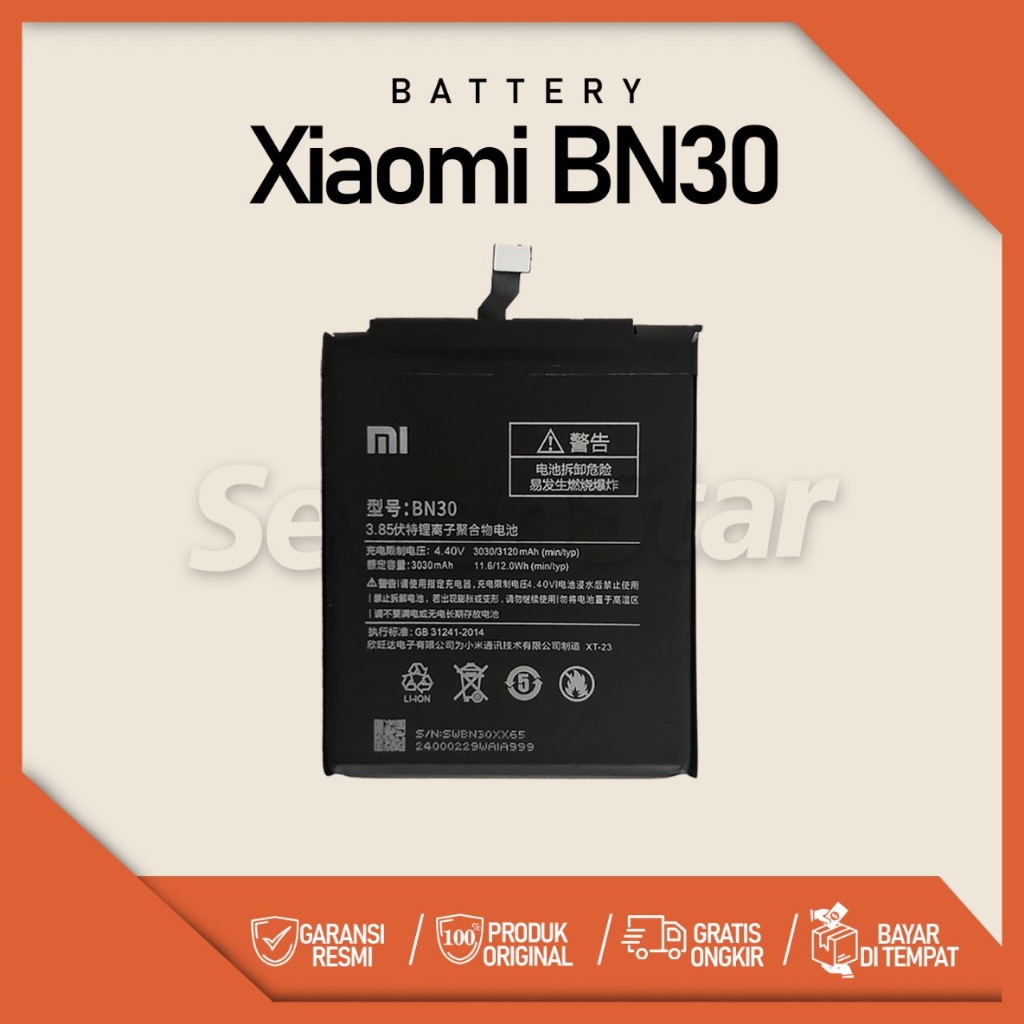 Jual Battery Bn30 Batre Redmi 4A Battery Xiaomi Bn30 Battery Redmi Bn30 ...