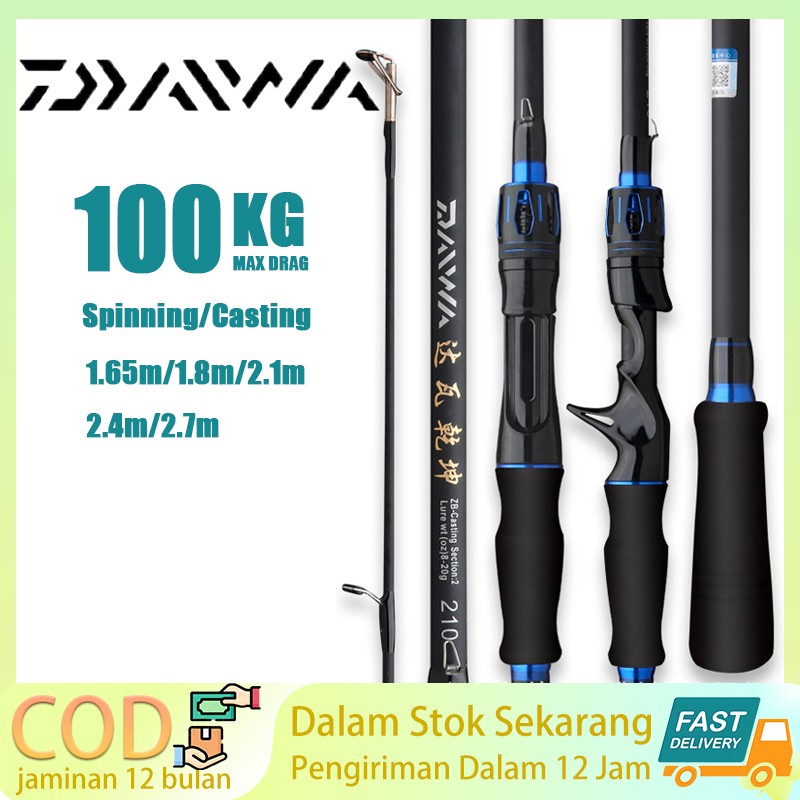 Jual rod pancing daiwa rod joran rod baitcasting pancing casting 1 set murah 1.65m-2.7m pancing ...
