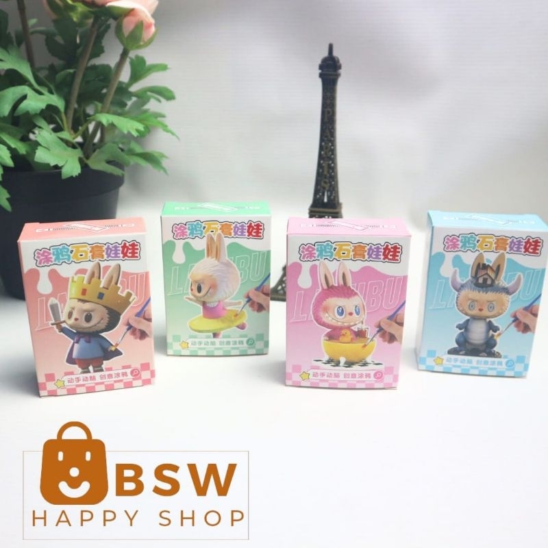 Jual BSW Happy Shop - Mainan mewarnai labubu diy cat patung gypsum batu ...