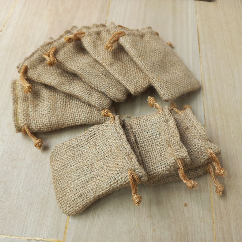 Jual Custom Size Jute Pouch Kantong Serut Goni Natural Premium ...