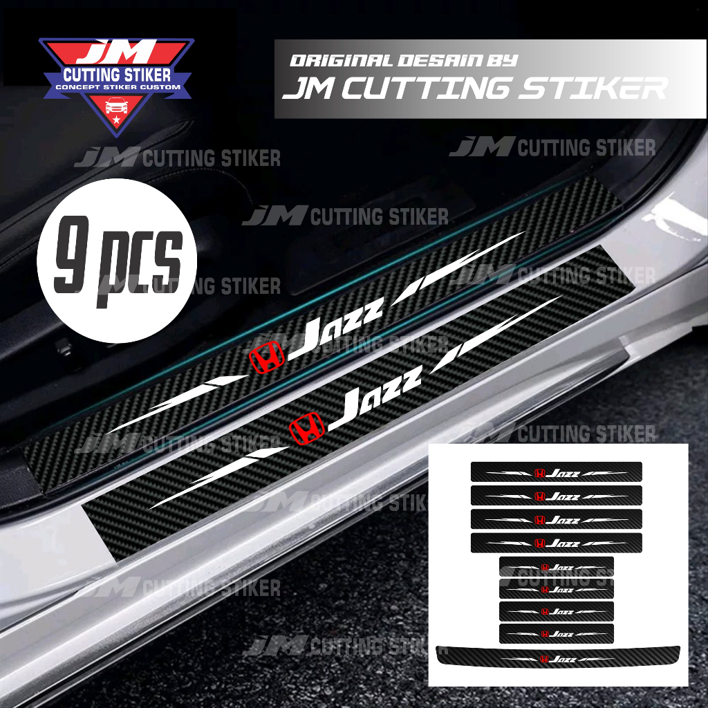 Jual Stiker 9pcs carbon mobil honda jazz stiker variasi pelindung pintu ...