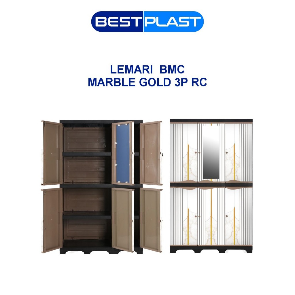 Jual BESTPLAST Lemari Pakaian Plastik 3 Pintu Dengan Cermin & Rak BMC ...