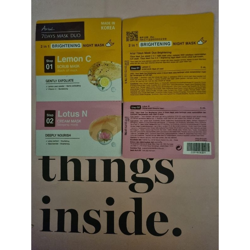 Jual Ariul 7 Days Mask Duo 2 in 1 Brightening Night Mask | Shopee Indonesia