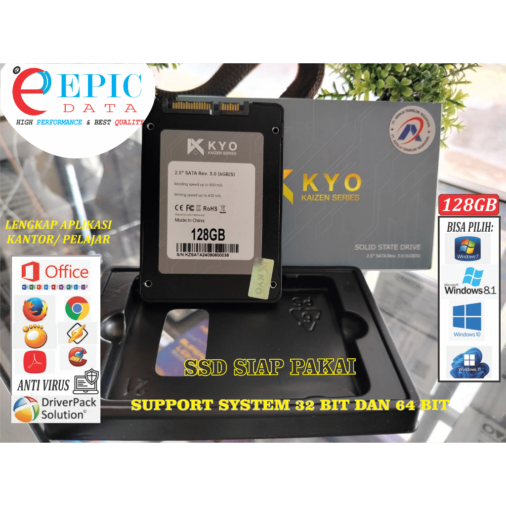 Jual SSD KYO SIAP PAKAI 128GB 512GB TIDAK PERLU INSTAL ULANG PNP ...