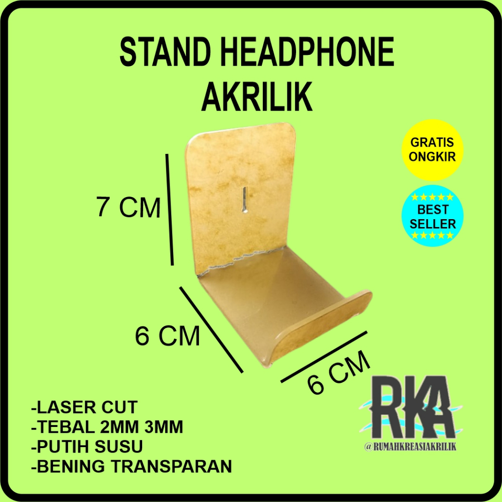 Jual HOLDER HEADSET GAMING STAND HEADPHONE AKRILIK TEBAL 2MM 3MM BENING ...