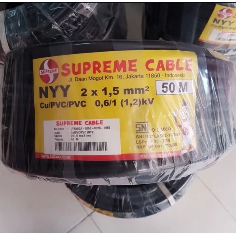 Jual KABEL KAWAT TUNGGAL NYY 2X1,5MM 2X1,5 MM SUPREME METERAN ECERAN POTONGAN 2X1.5MM | Shopee ...