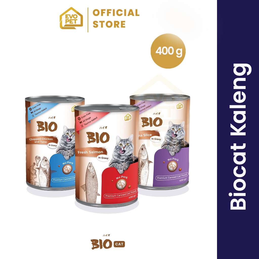 Jual BIO Cat Makanan Kucing Basah Kaleng 400gr | Shopee Indonesia