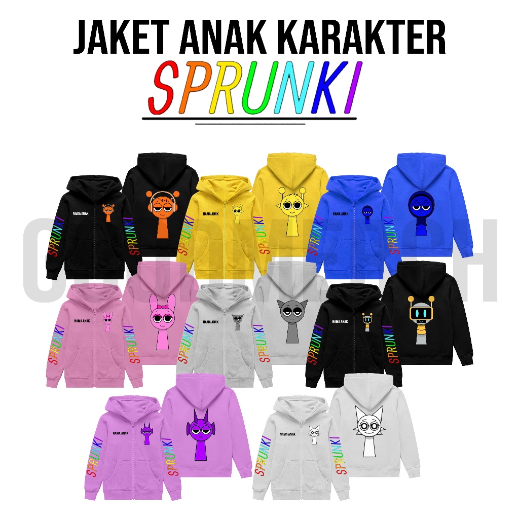 Jual JAKET ANAK KARAKTER SPRUNKI INCREDIBOX SPRUNKI / HOODIE ZIPPER ...