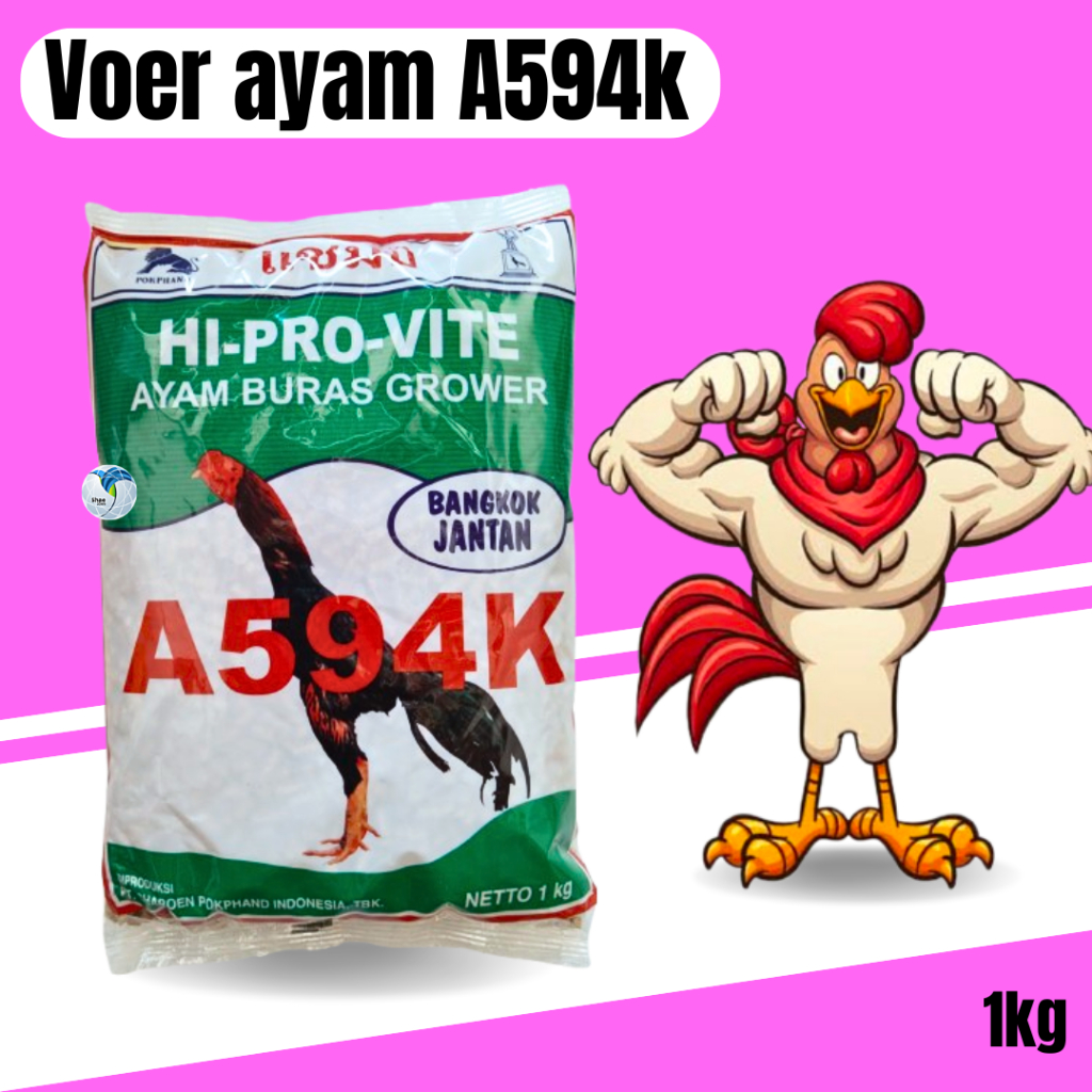 Jual Pakan Ayam Bangkok Dewasa 594K (Umur 2 Bulan keatas, Pellet) 1 Kg voer /por/pur ayam ...